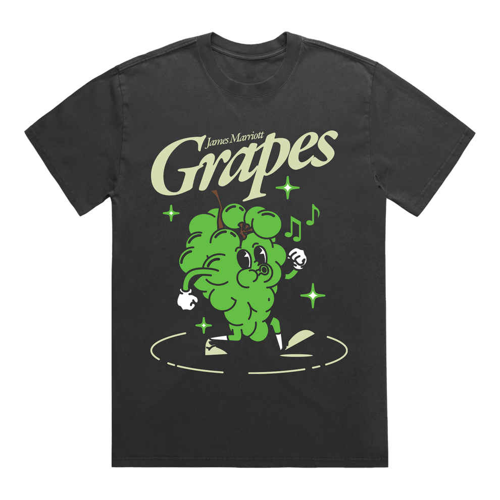 Grapes Vintage Black T-Shirt | James Marriott | Official Website